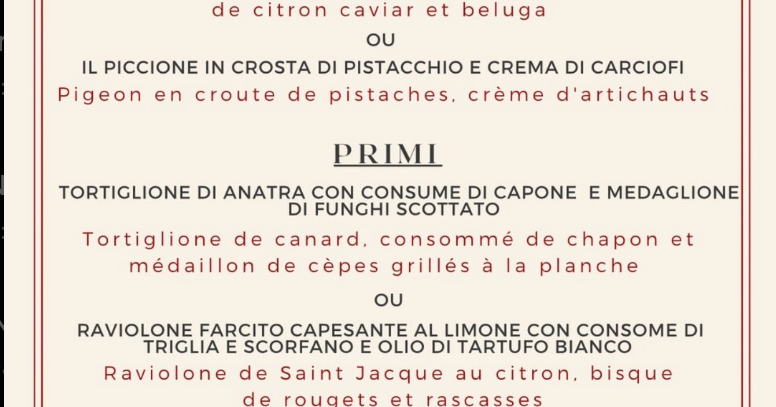 Menu du nouvel an du Pappagallo - Au Sénégal, le cœur du Sénégal